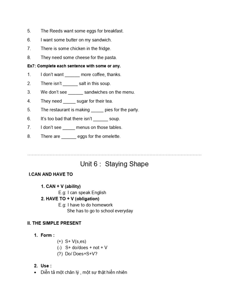 TN1 Grammar U6-U10 | PDF