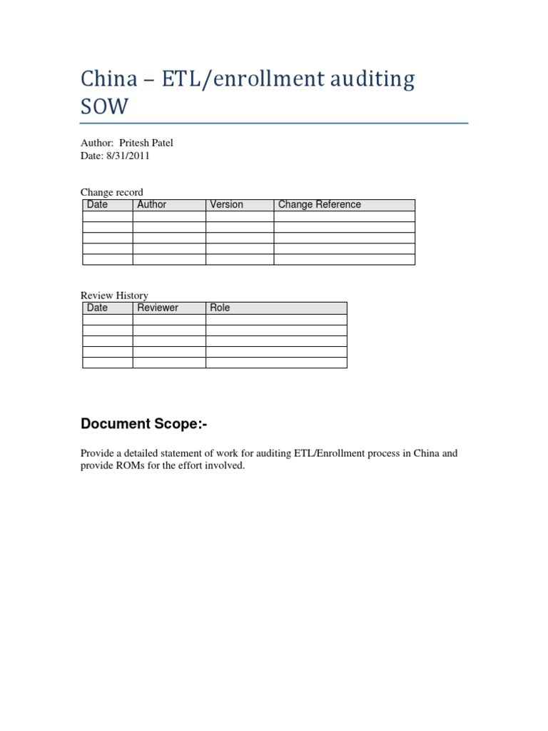 China SOW | PDF
