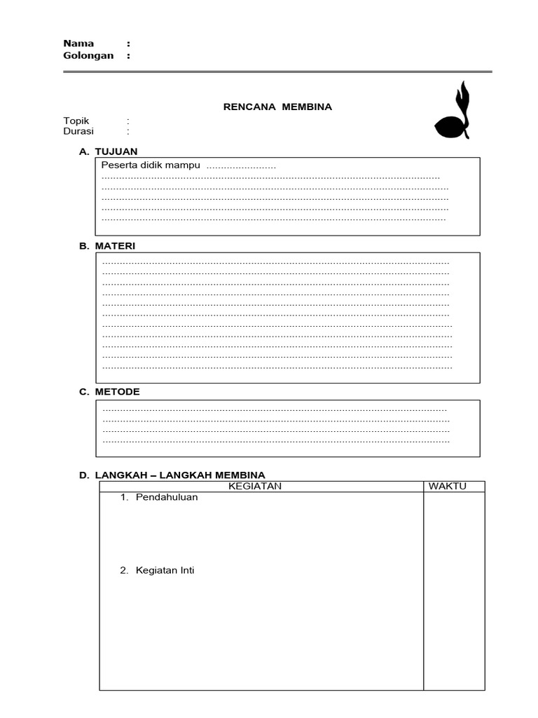 Form Rencana Membina | PDF