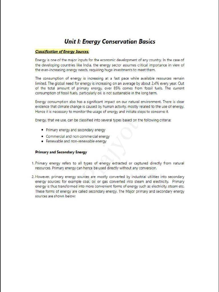 Unit-1_Energy Conservation Basics | PDF