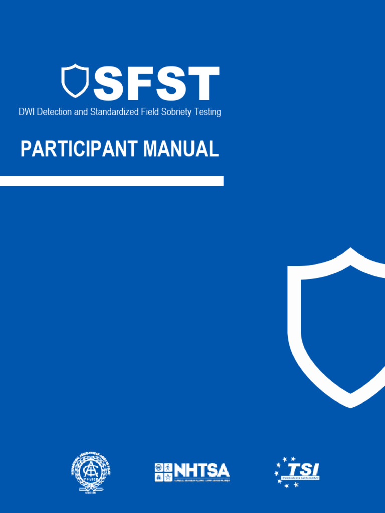 2023 SFST Training Participant Manual | PDF | Driving Under The ...