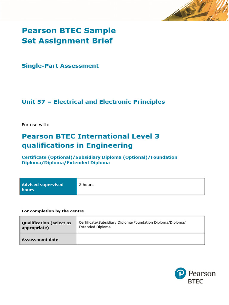 BTEC Engineering Assignment Brief | PDF | Inductor | Capacitor