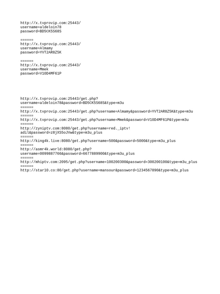 Lynx IPTV Login Credentials Guide | PDF | Computers
