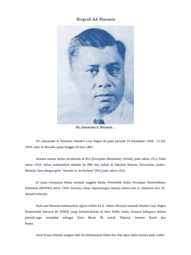 Biografi Aa Maramis | PDF
