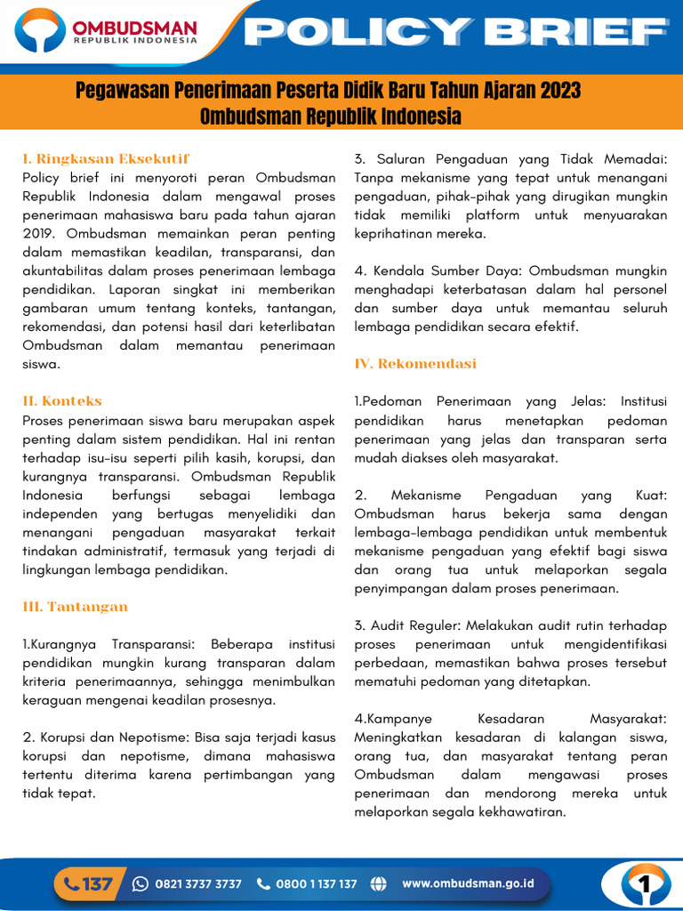 CONTOH LAYOUT DESAIN POLICY BRIEF-ORI 1 | PDF