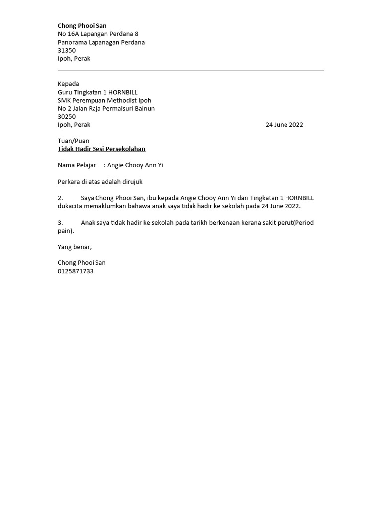 Surat MC | PDF