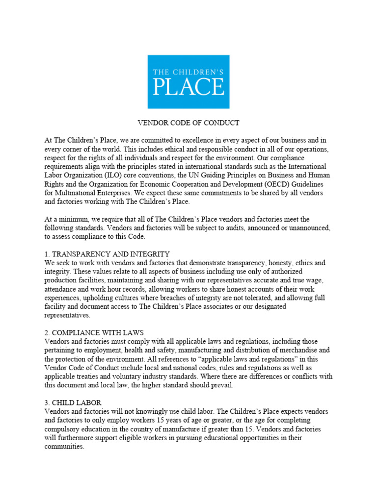 Vendor Ethics & Compliance Guide | PDF | Employment | Regulatory Compliance