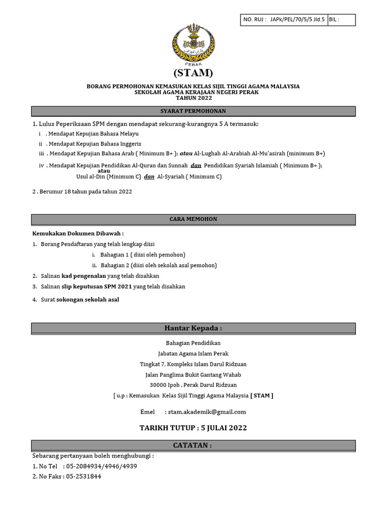 Borang Stam Terbaru | PDF