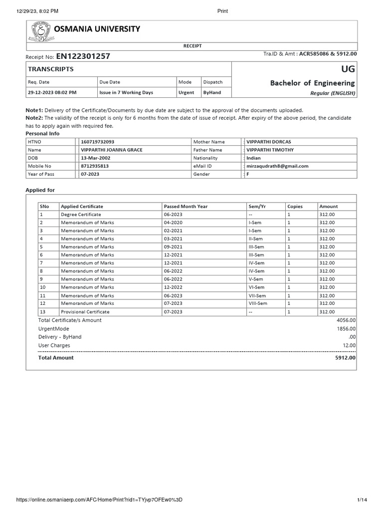 TRANS ORDER (1) | PDF
