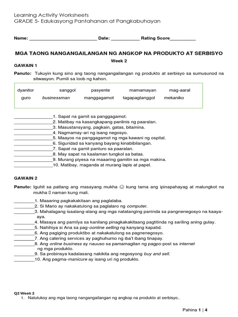 Mga Taong Nangangailangan NG Angkop Na Produkto at Serbisyo | PDF