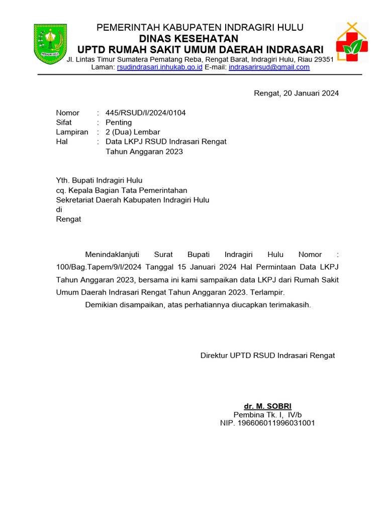 Surat LKPJ 2023 | PDF