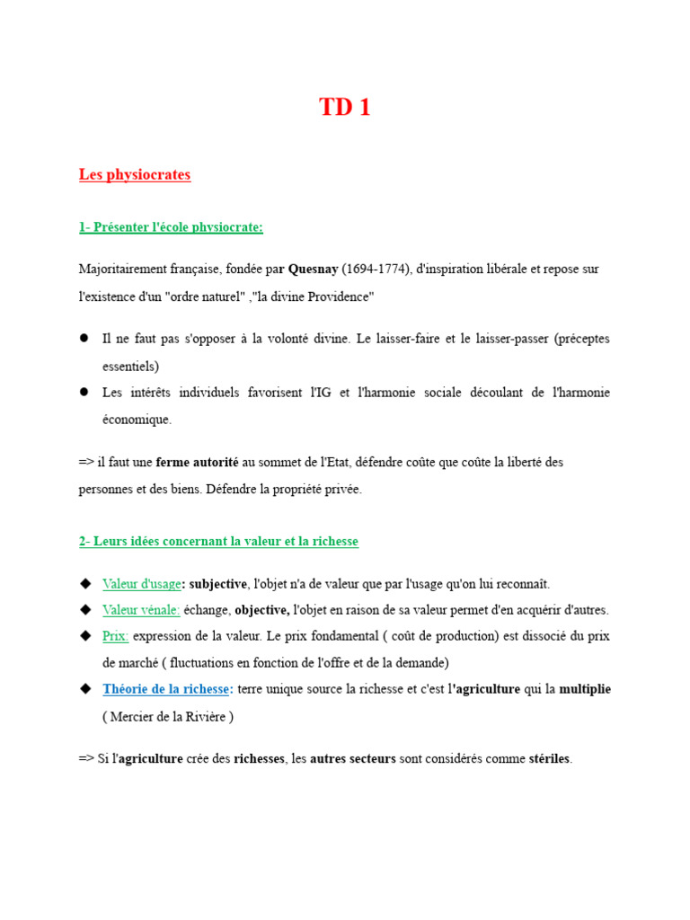 TD Hpe Fiches | PDF | Mercantilisme | Valeur (Économie)