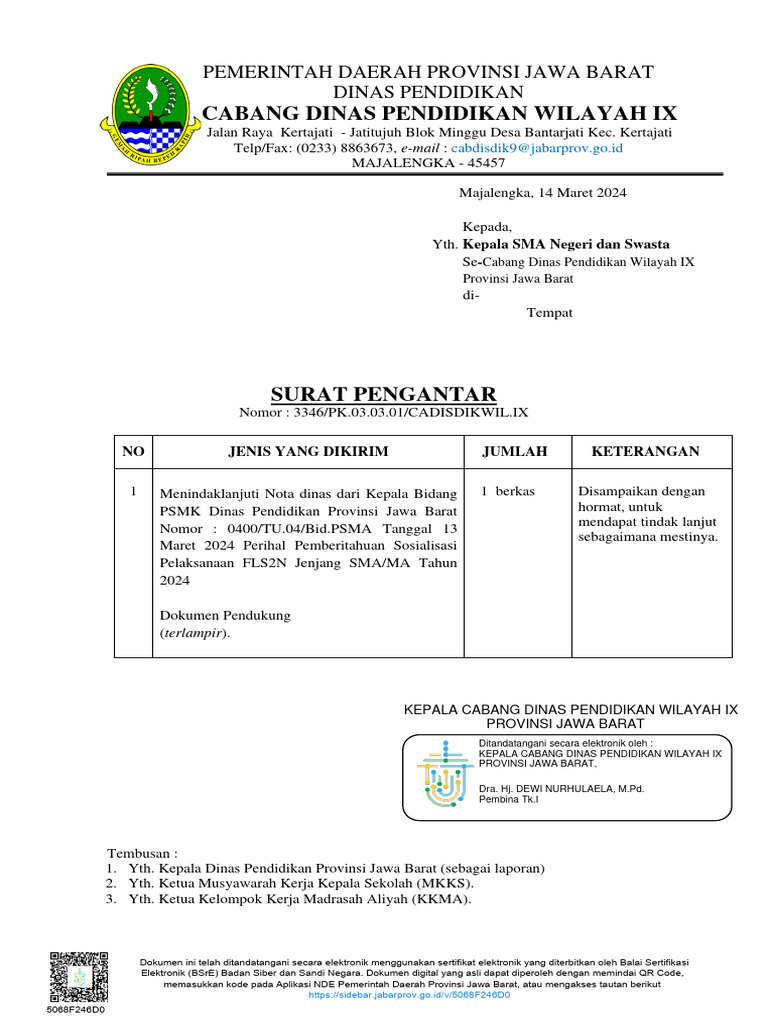 3346 Pengantar Sosialisasi Pelaksanaan FLS2N Jenjang SMA 2024 | PDF