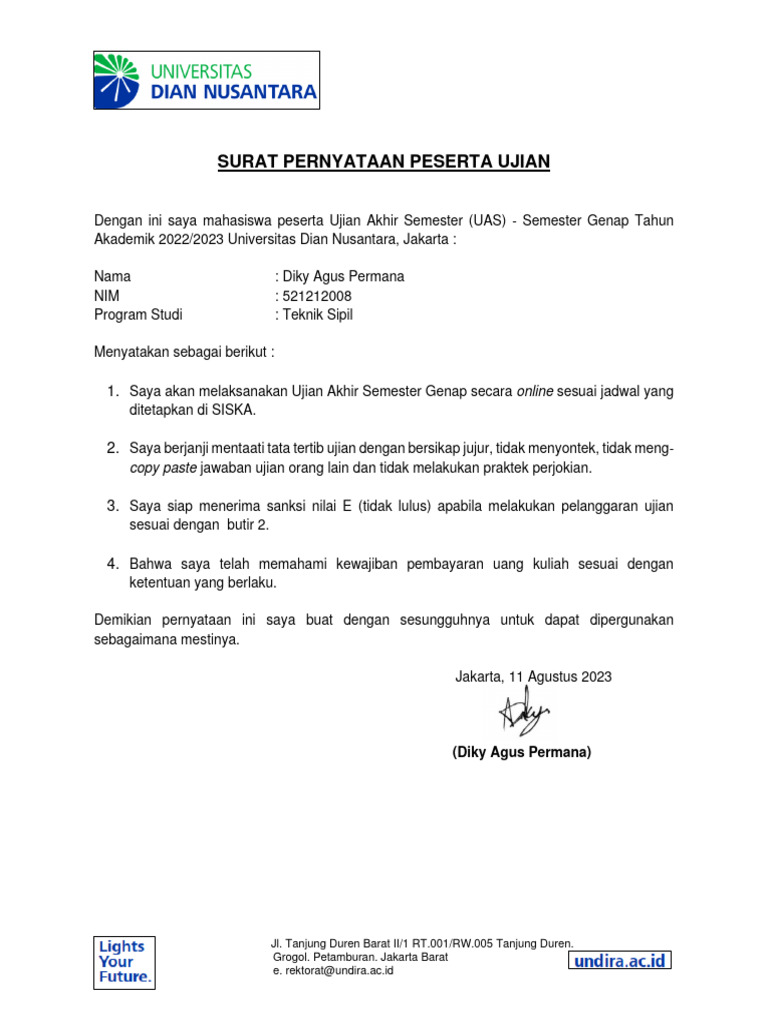 Uas Irigasi Dan Bangunan Air - Diky Agus Permana - 521212008 | PDF