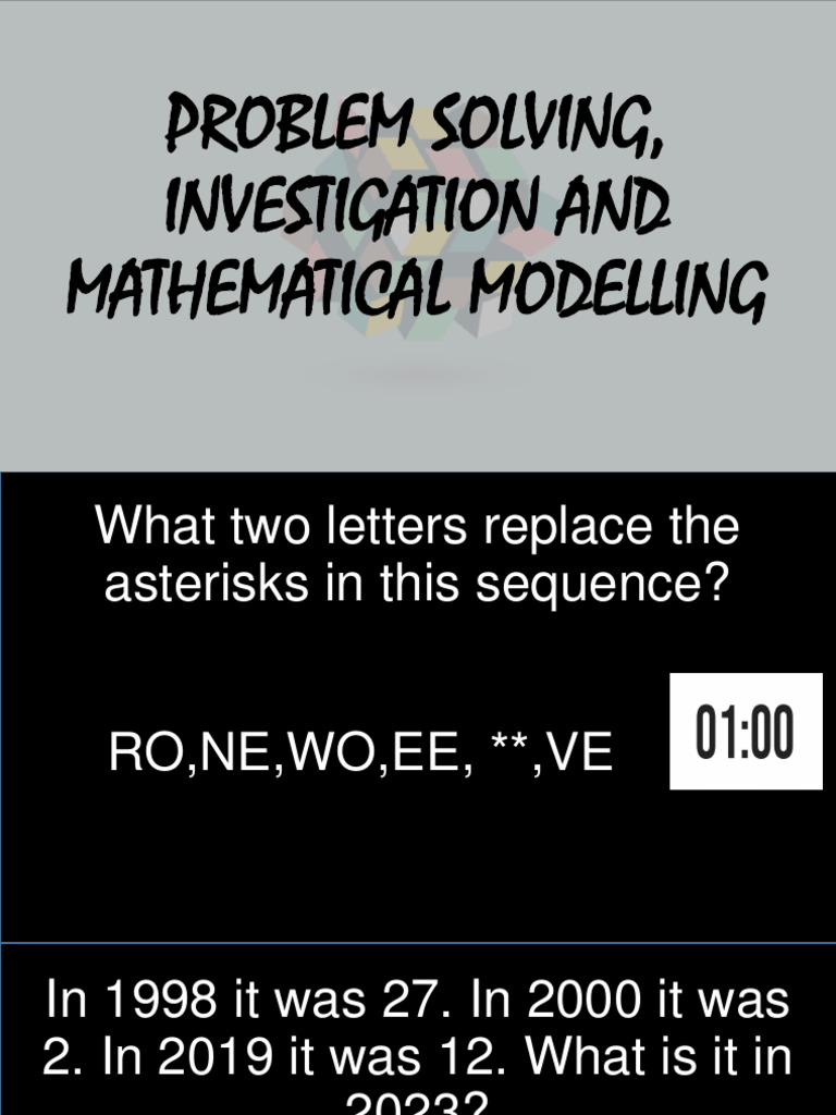 Problem Solving Investigation and Mathematical Modelling | PDF ...