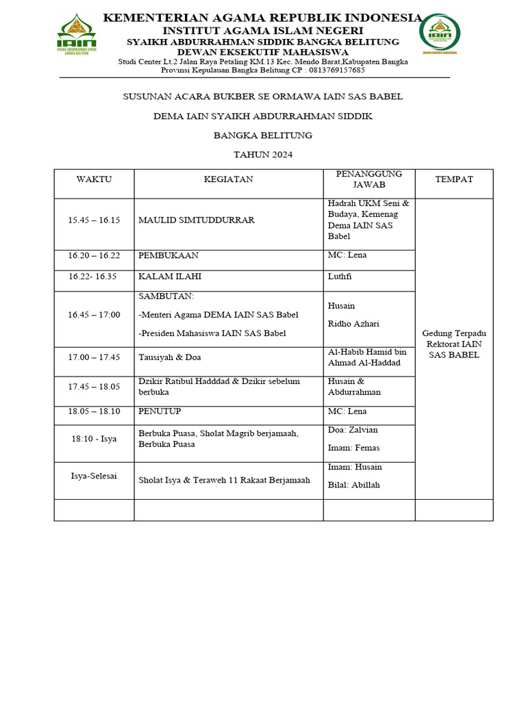 Acara Bukber | PDF