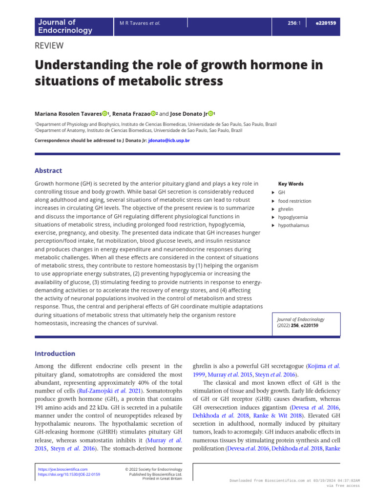 Joe JOE 22 0159 | PDF | Growth Hormone | Insulin Resistance