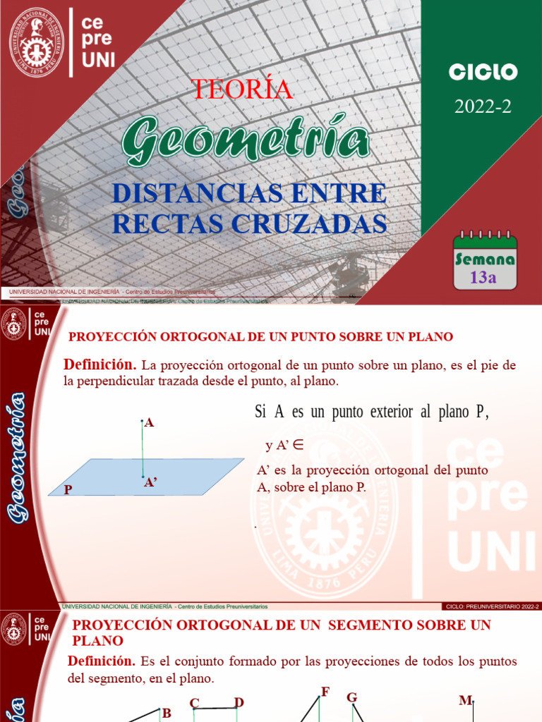 s13.1 - Distancia Entre Dos Rectas Cruzadas | PDF | Perpendicular ...