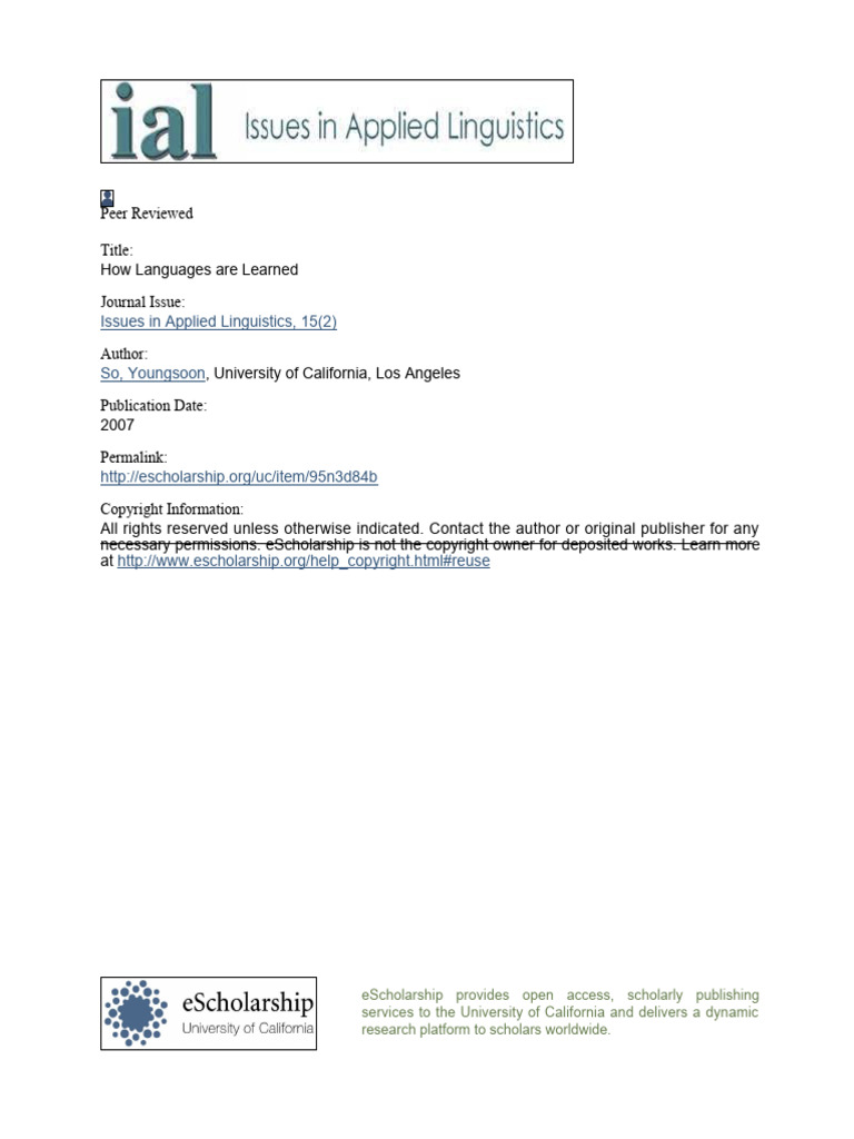 How Languages Are Learned-44961905 | PDF | Second Language Acquisition ...