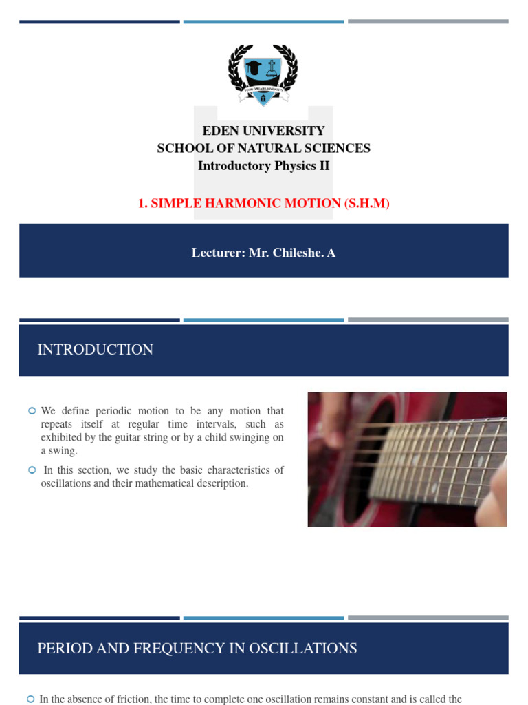 Chapter 1 - Simple Harmonic Motion (S.H.M) | PDF | Oscillation | Force