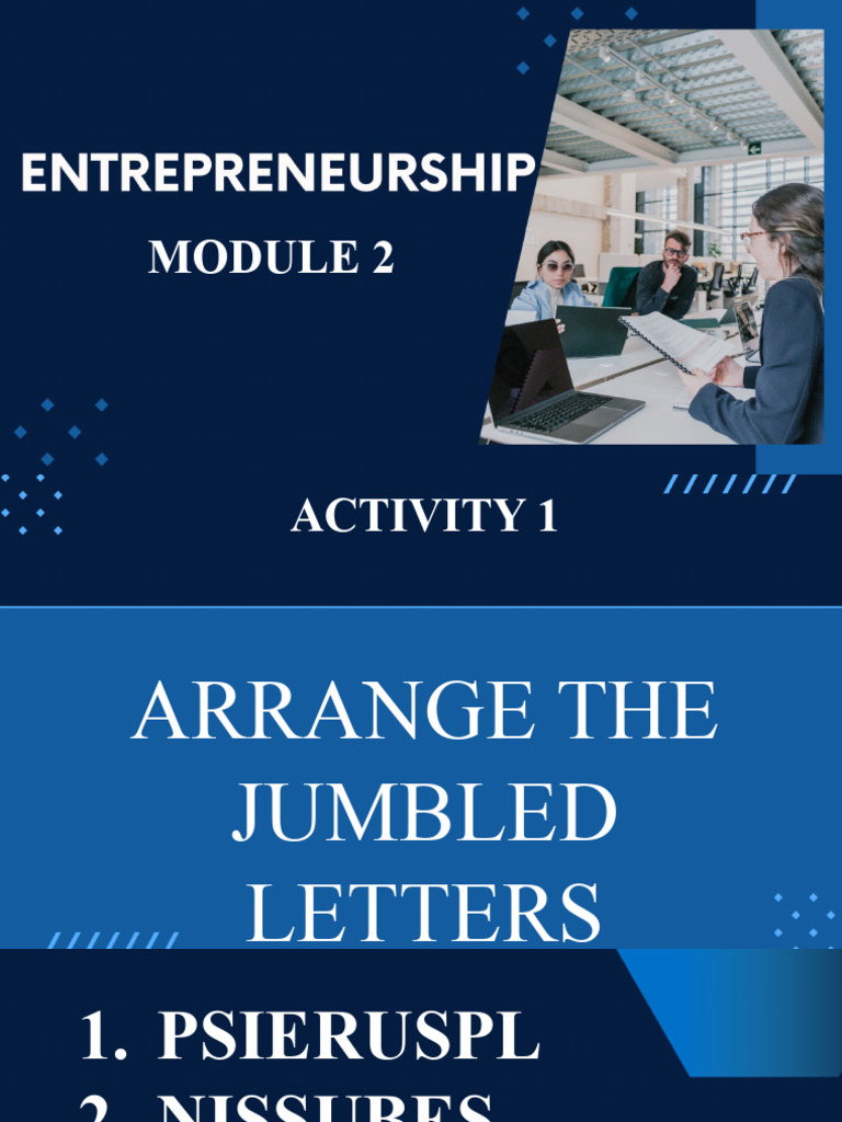 Entrep Module 2 - Week 3 | PDF | Entrepreneurship | Economics