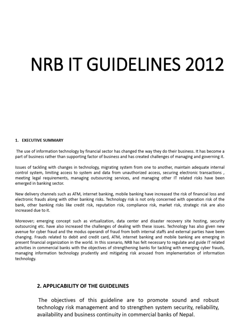NRB It Guidelines | PDF | Information Security | Security