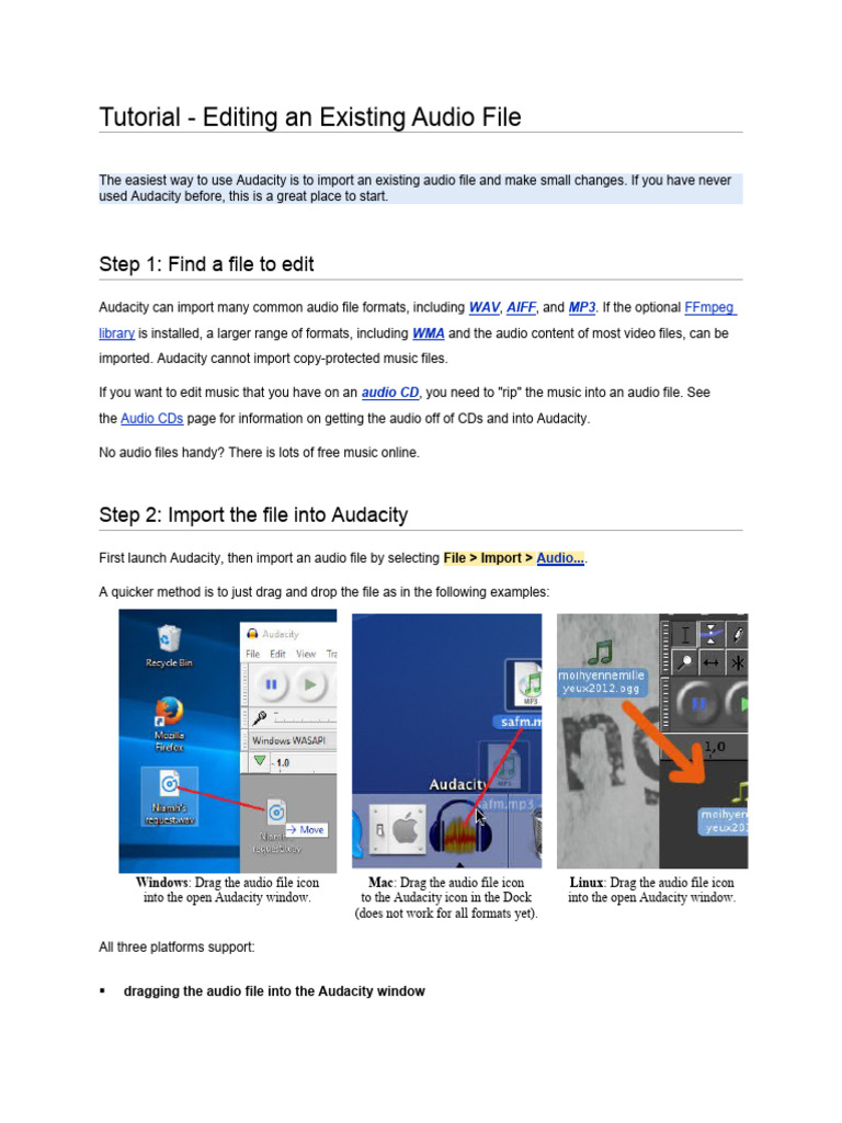 Manual Guide Audacity | PDF | Computer Keyboard | Cursor (User Interface)