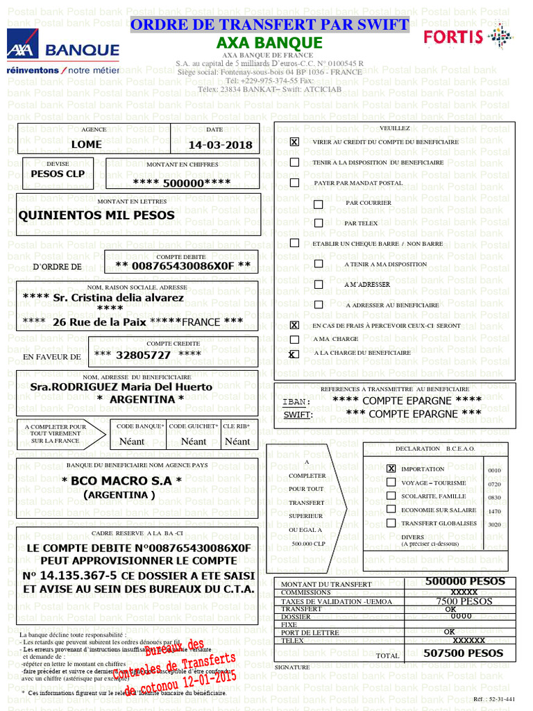 ACTIVACION DE FONDOS banque AXA (2) | PDF | Banking | Financial Services