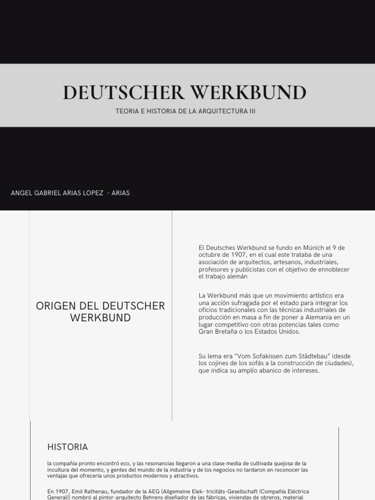 Historia del Deutscher Werkbund | PDF | Estilos arquitectonicos