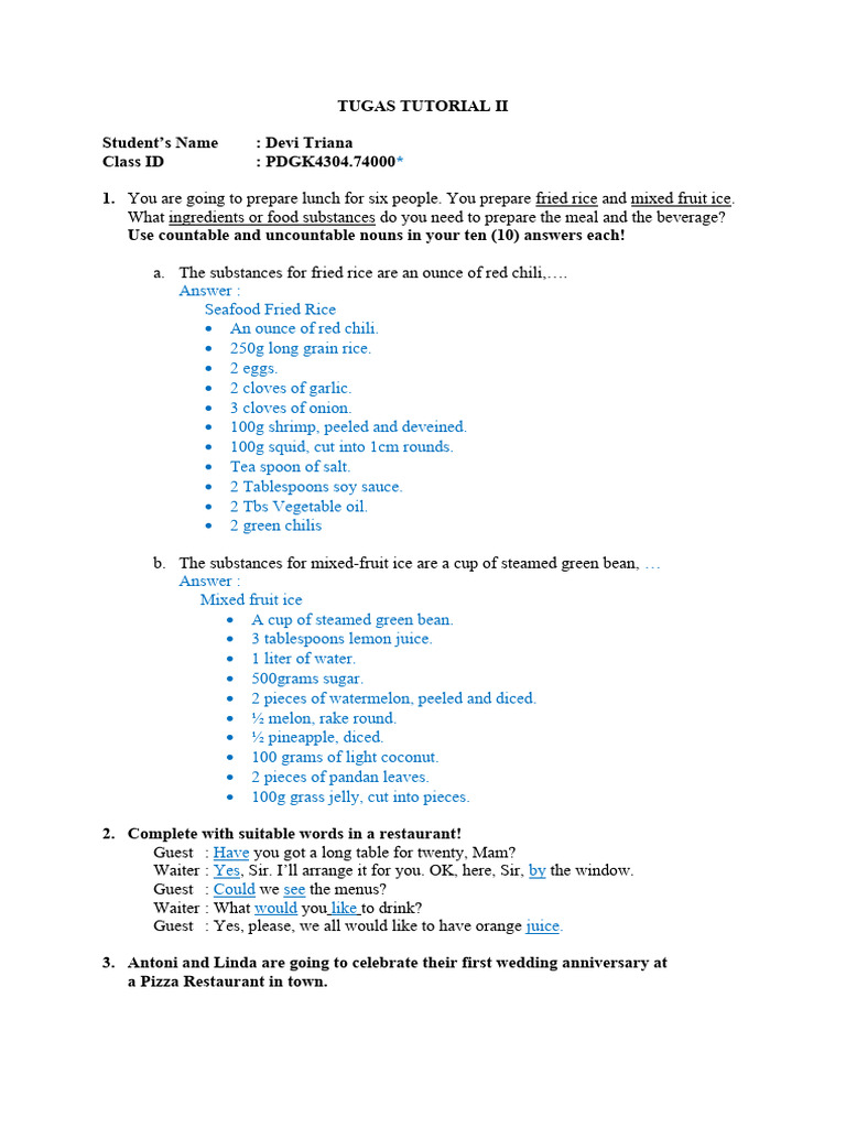Tugas Tutorial II - PGSD | PDF | Foods | Cuisine