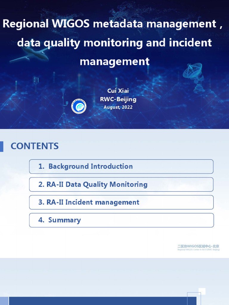 2.2 Regional WIGOS Metadata Management Data Quality Monitoring and ...