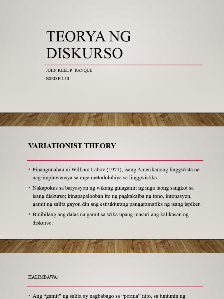 Teorya NG Diskurso | PDF