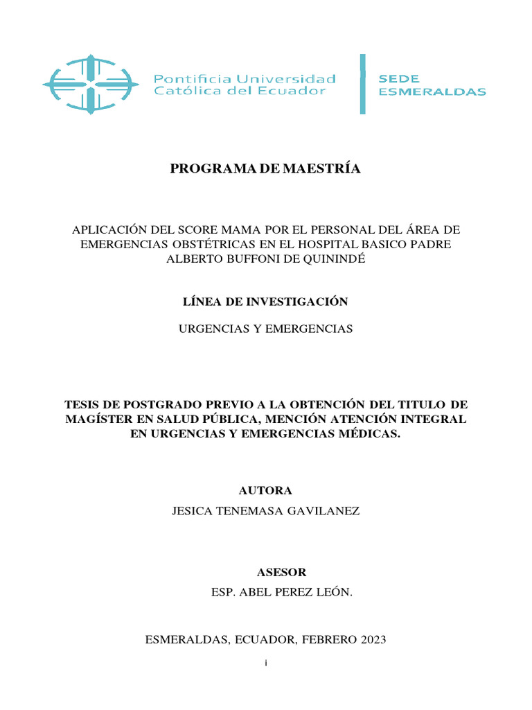 Score Mama | PDF | Muerte materna | El embarazo