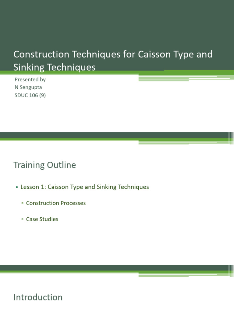 Caisson Sinking Techniques Overview | PDF | Civil Engineering