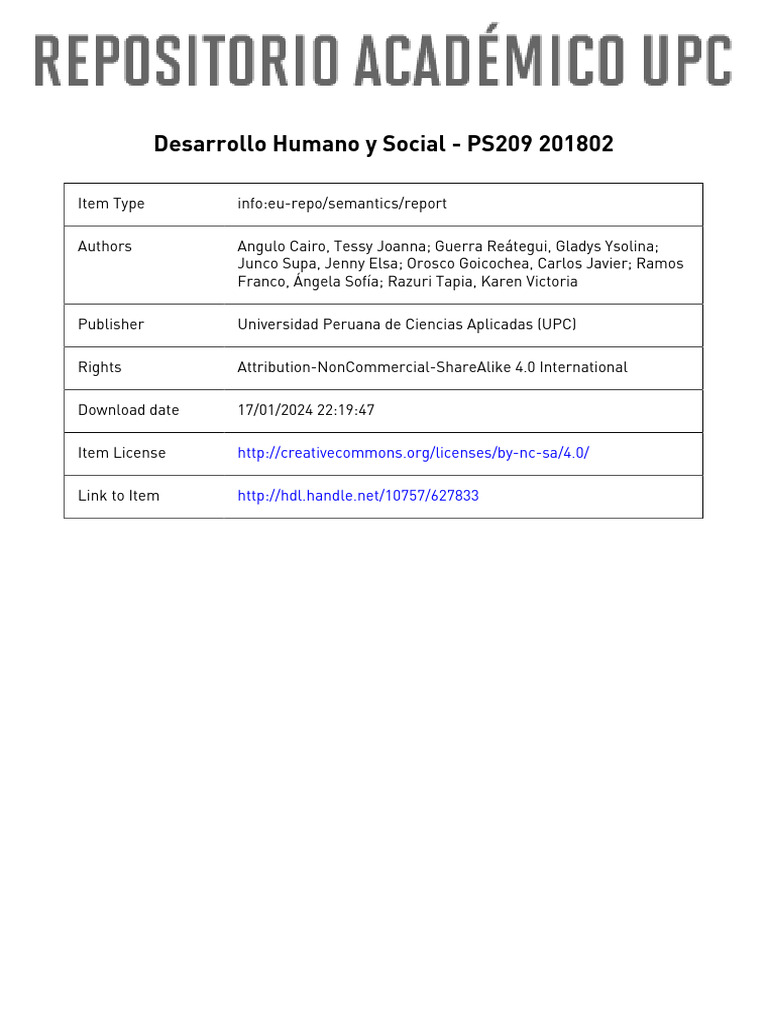 PS209 Desarrollo Humano y Social 201802 | PDF | Adultos | Aprendizaje