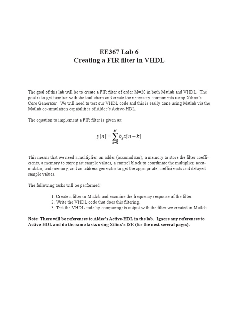 VHDL Fir | PDF | Vhdl | Computer Data Storage