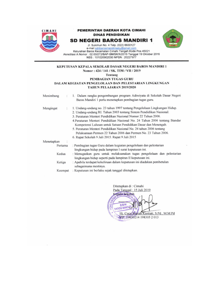 SK Tim PLH 2019-2020 | PDF