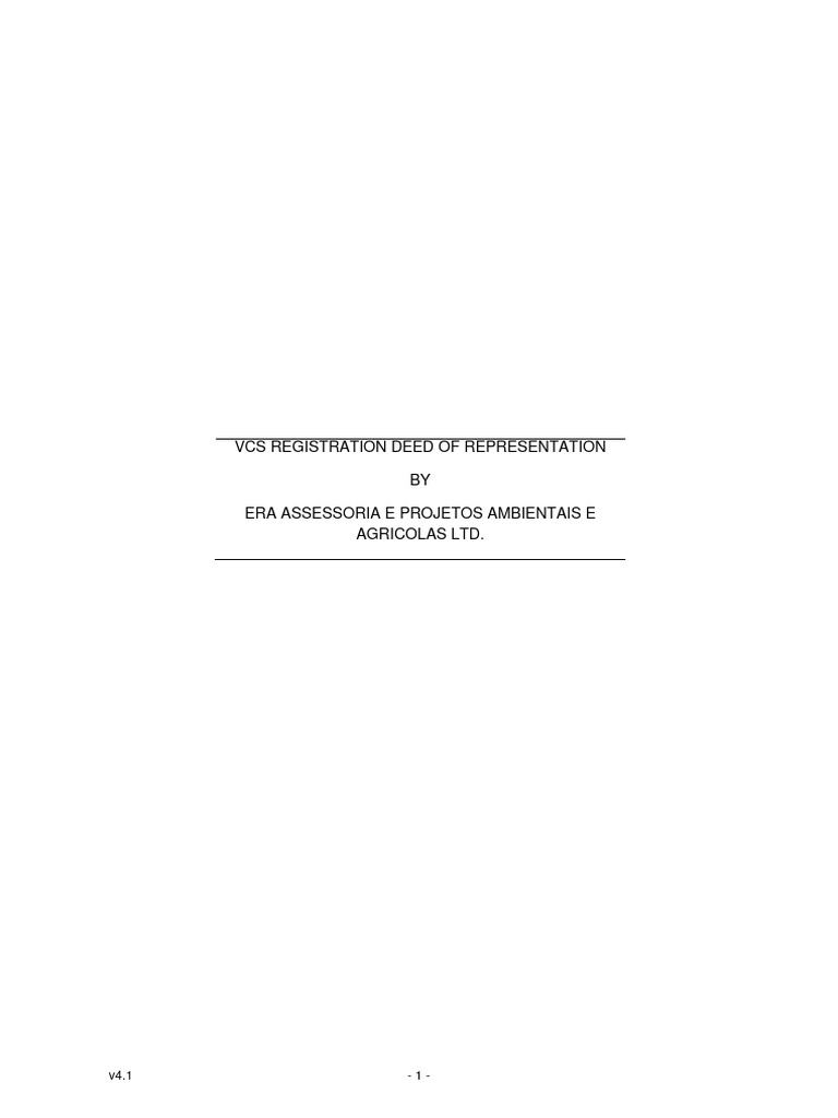 VCS Registration Representation Single Representor v4.1 ERA | PDF ...