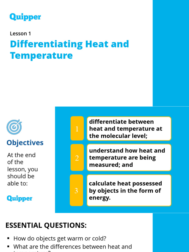 Heat vs. Temperature Explained | PDF | Temperature | Heat
