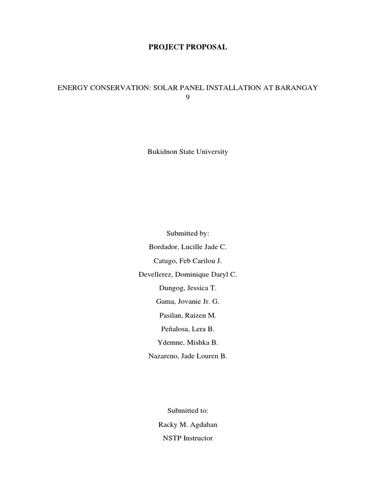 BSA Group2 Project Proposal Final | PDF | Street Light | Renewable Energy