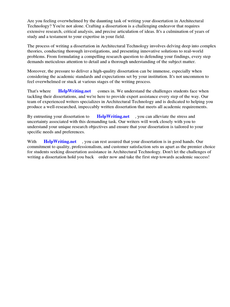 Dissertation Architectural Technology | PDF | Thesis | World Wide Web