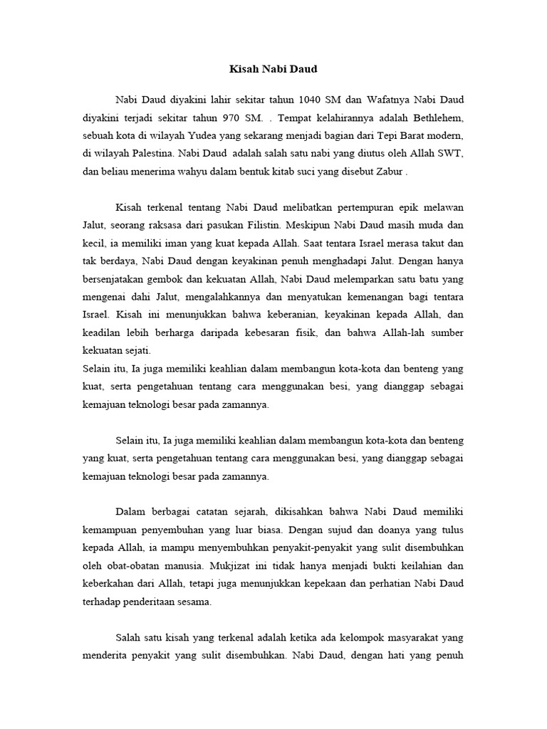Kisah Nabi Daud | PDF