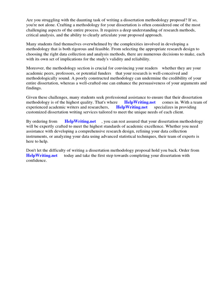 Dissertation Methodology Help | PDF | Thesis | Methodology