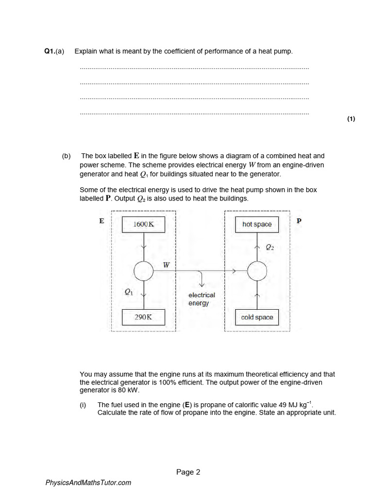 Reversed Heat Engines QP | PDF | Heat Pump | Heat
