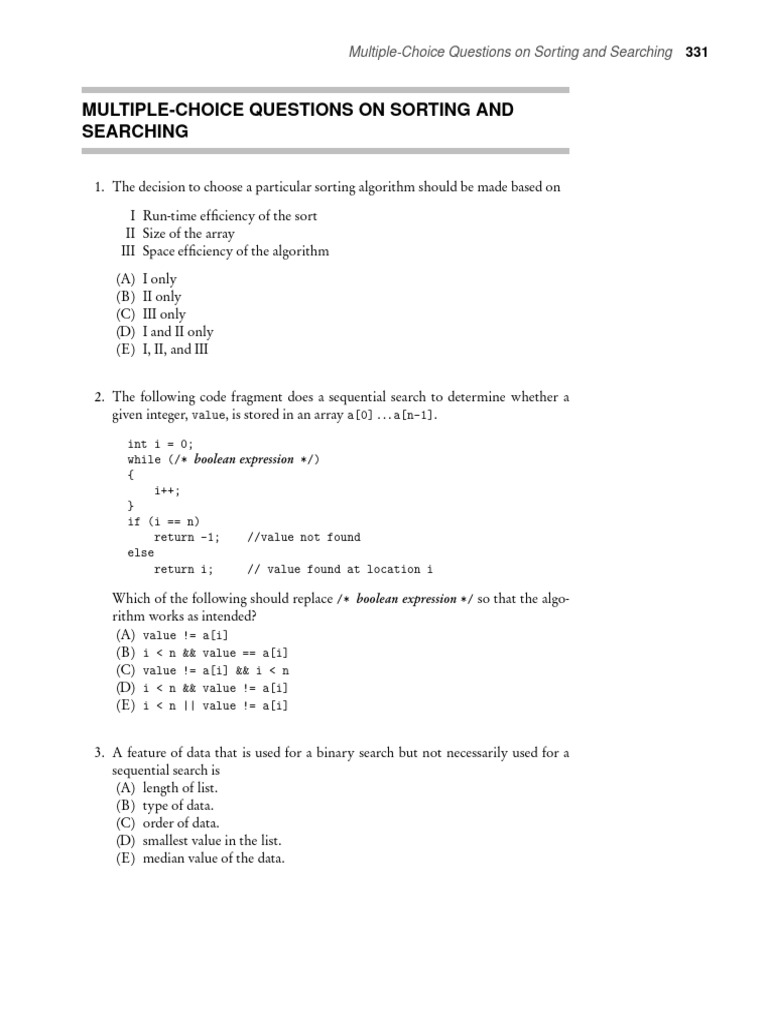 Barron_Chapter 8_MCQ | PDF | Computer Science | Algorithms And Data Structures