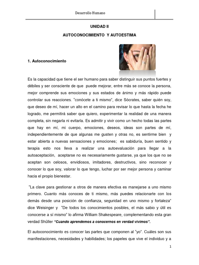 Unidad Ii Desarrollo Humano | PDF | Autoestima | Motivacional