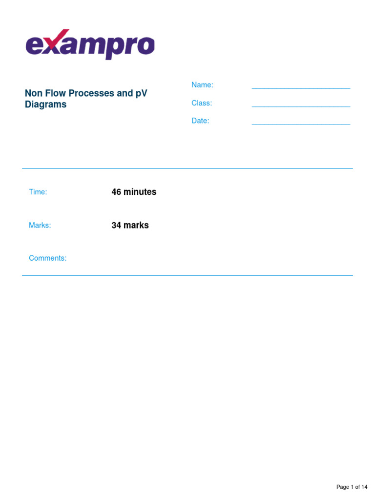 Non Flow Processes And Pv Diagrams 46 Minutes Pdf Heat