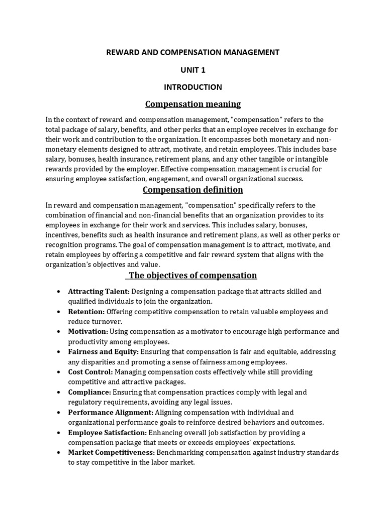 Rcm Notes Pdf Cost Of Living Compensation And Benefits