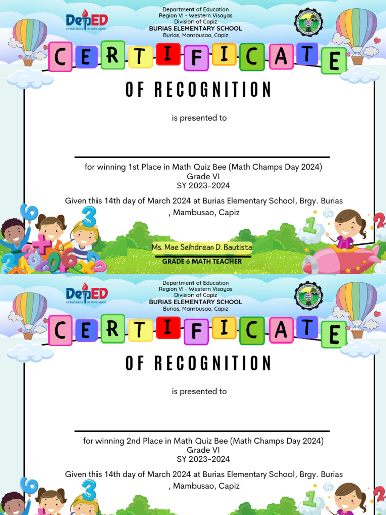 Math Wizard Award Certificate | PDF