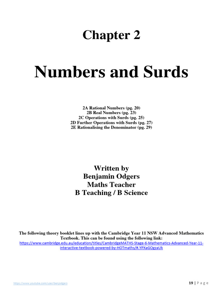 Surds Booklet Ch2 | PDF | Rational Number | Numbers